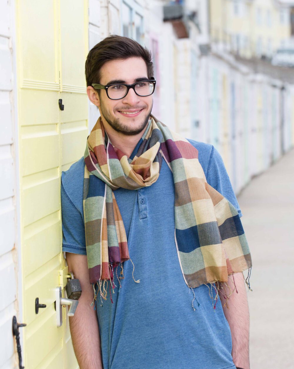 Silk Block Check Scarf | Glen Prince | Shop Online